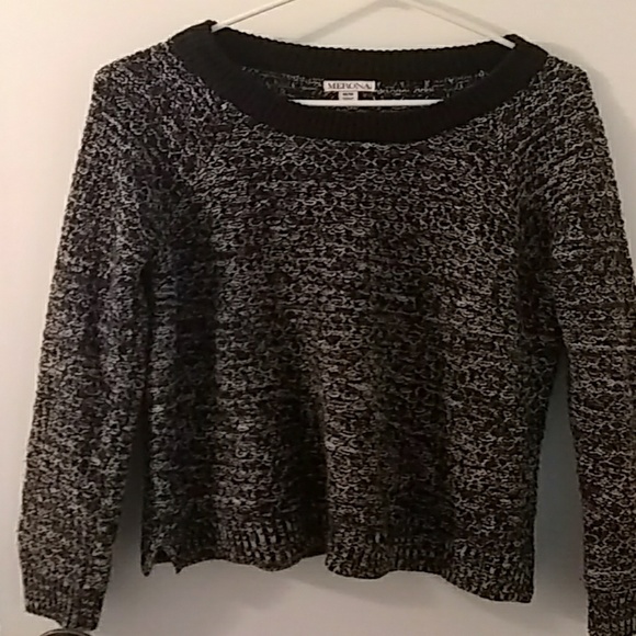 Merona | Sweaters | Scoop Neck Black And White Knit Sweater | Poshmark